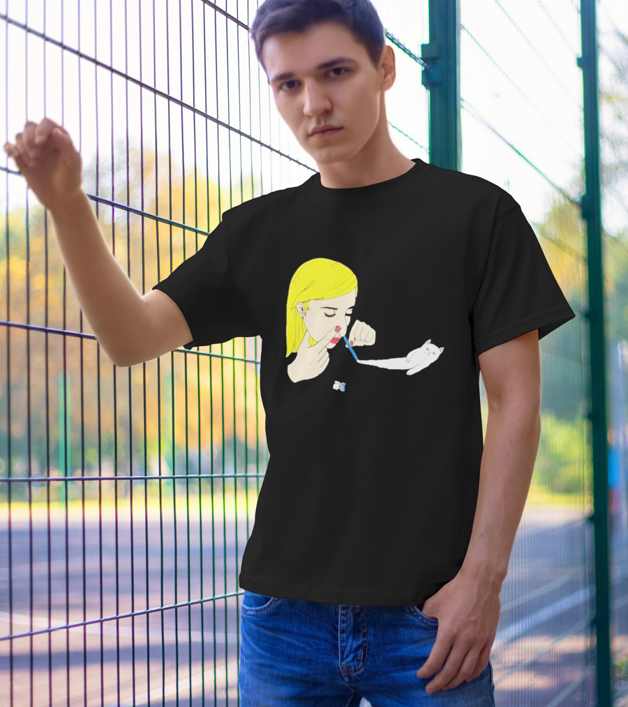 Ripndip Nermal Snorting Cat Blonde Girl Streetwear T-Shirt