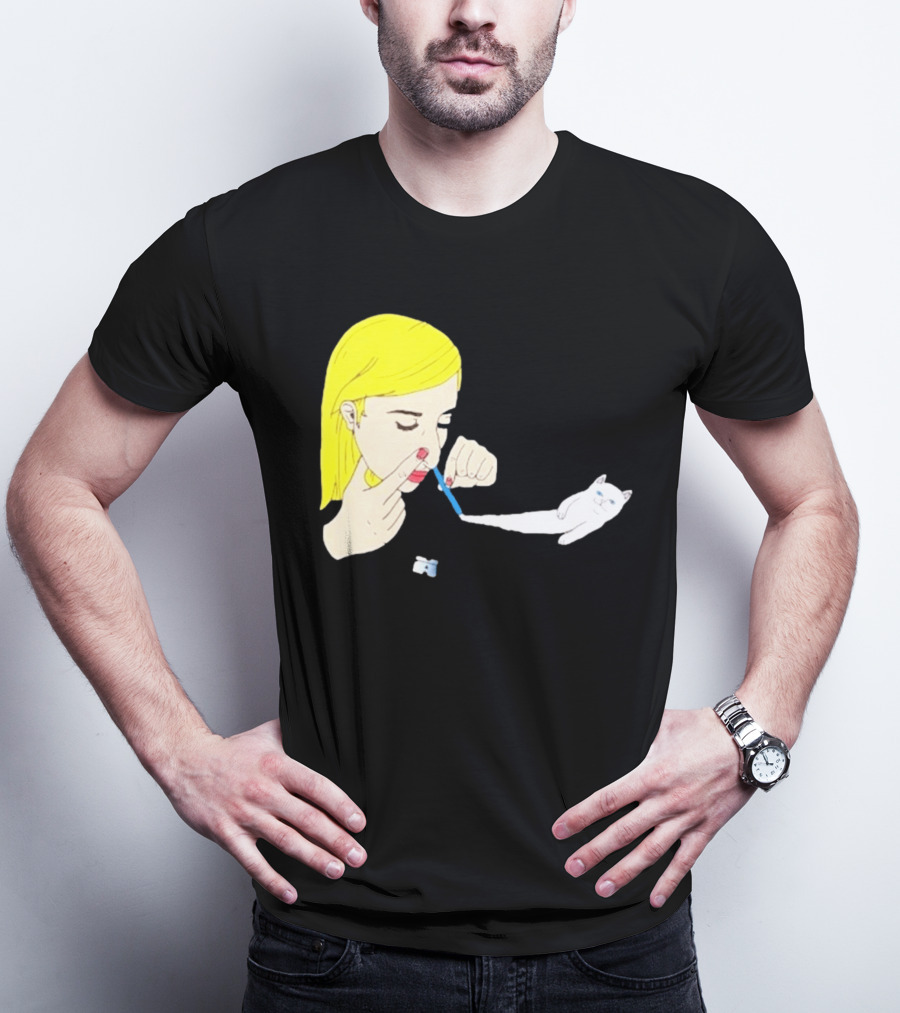 Ripndip Nermal Snorting Cat Blonde Girl Streetwear T-Shirt