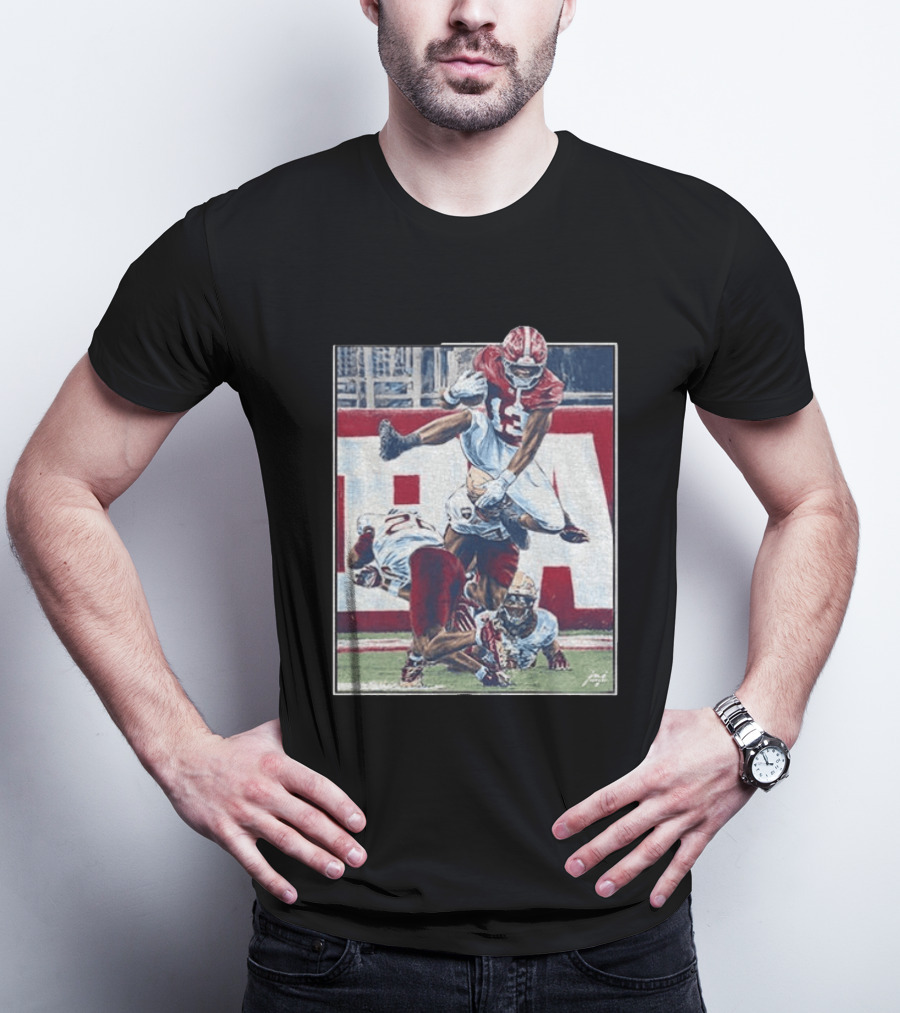 Alabama Football EJ Crowell Leaping Over Noles Defenders T-Shirt