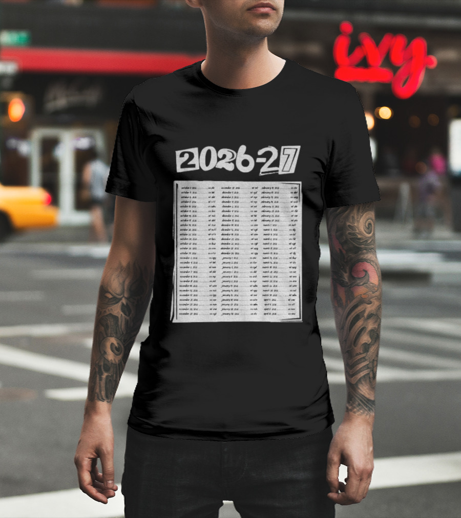 2026 2027 San Jose Sharks Team Hockey Match Date Schedule T-Shirt