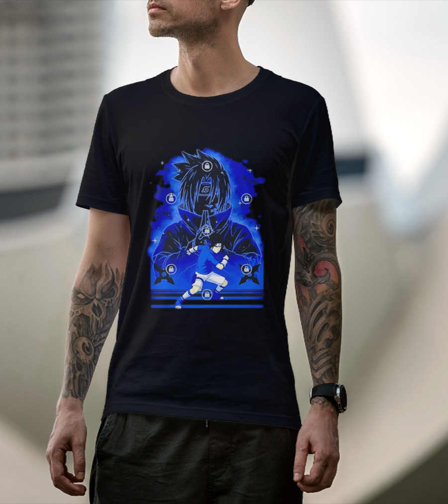 Sasuke Uchiha Naruto Anime Ninja Sharingan Chidori Jutsu T-Shirt