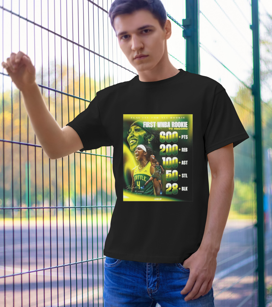 Flau'jae For All Rookie First WNBA Rookie To Record 600+ PTS 200+ REB 100+ AST 50+ STL 28+ BLK Seattle T-Shirt