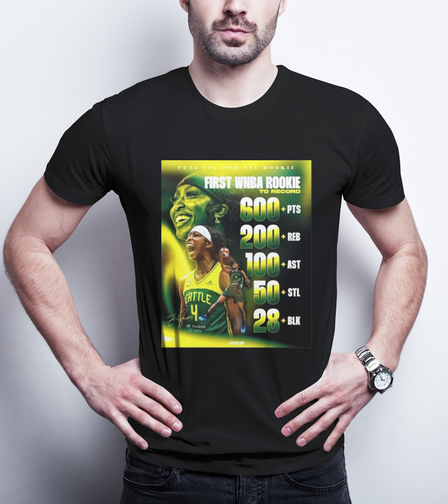 Flau'jae For All Rookie First WNBA Rookie To Record 600+ PTS 200+ REB 100+ AST 50+ STL 28+ BLK Seattle T-Shirt