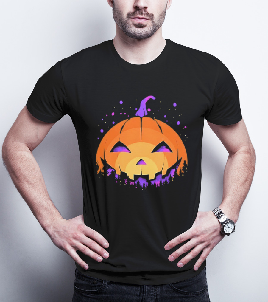 Spooky Jack O' Lantern Vibrant Halloween Vibes T-Shirt