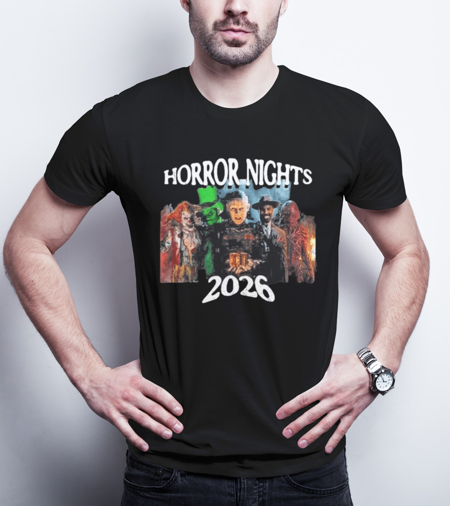 Horror Nights 2026 Haunted House Halloween Clowns Monsters Detective T-Shirt