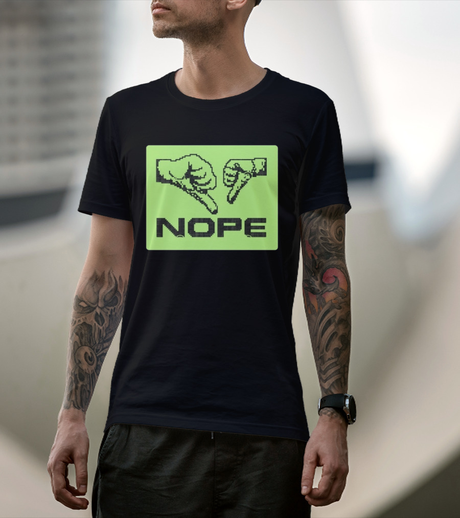 Nope Thumbs Down Pixel Art Dislike Expression T-Shirt