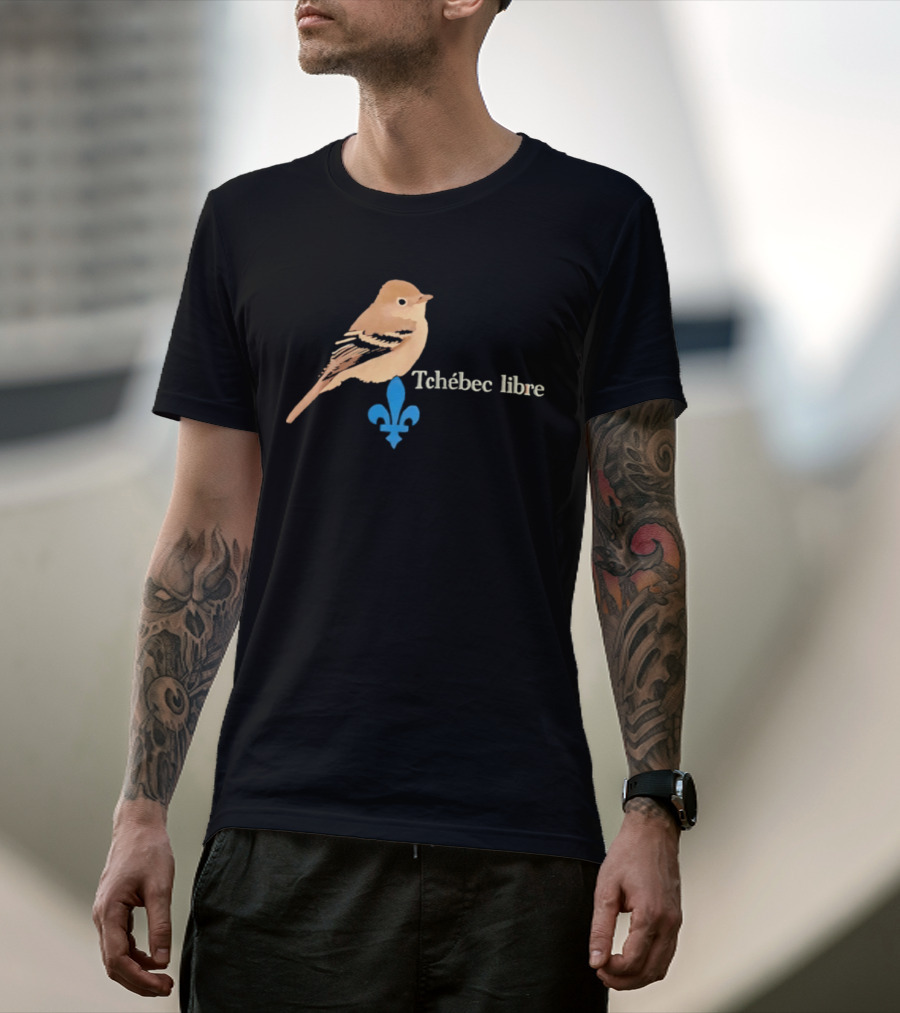 Tchébec Libre Fleur De Lis Quebec Bird T-Shirt