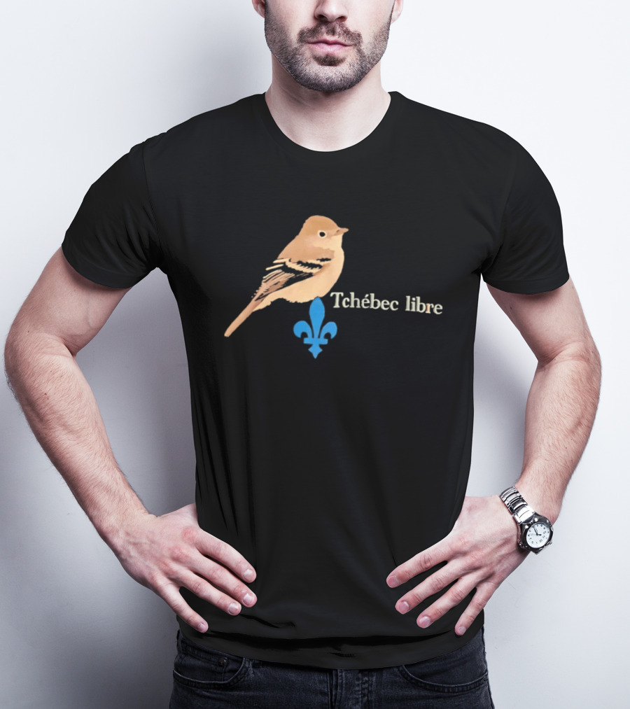 Tchébec Libre Fleur De Lis Quebec Bird T-Shirt