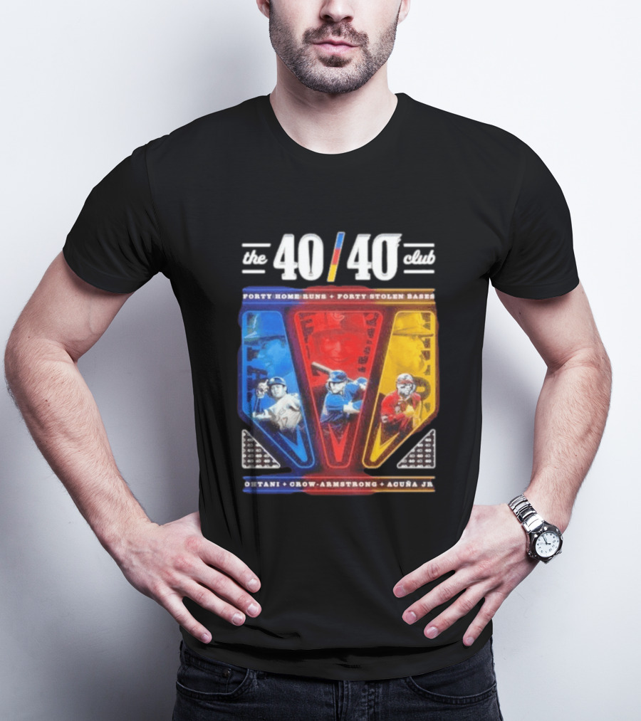 The 40 40 Club Forty Home Runs Forty Stolen Bases Ohtani Crow Armstrong Acuña Jr T-Shirt