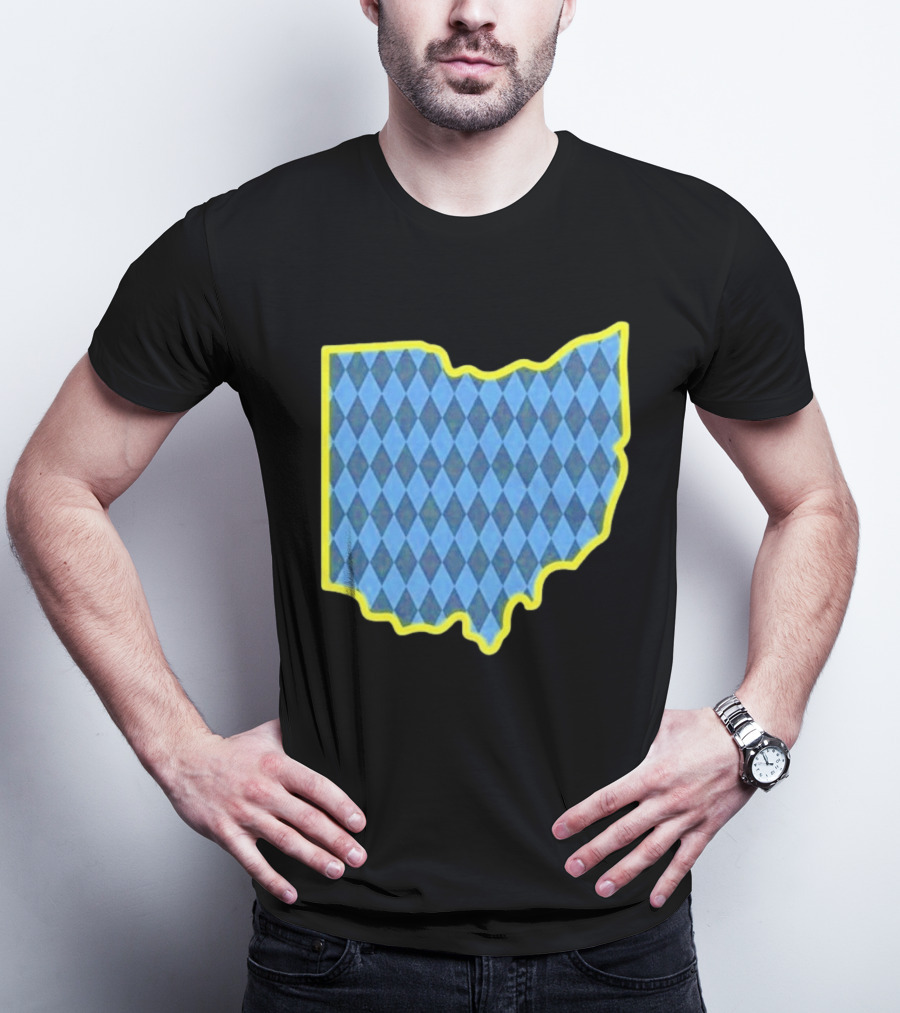 Oktoberfest Ohio Bavarian Diamond Pattern Map T-Shirt