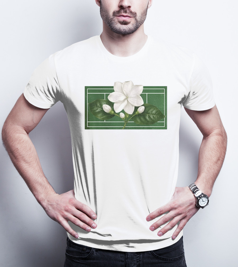 Colors Alex Eala Sampaguita Bloom Tennis 2026 White Flower Green Court T-Shirt