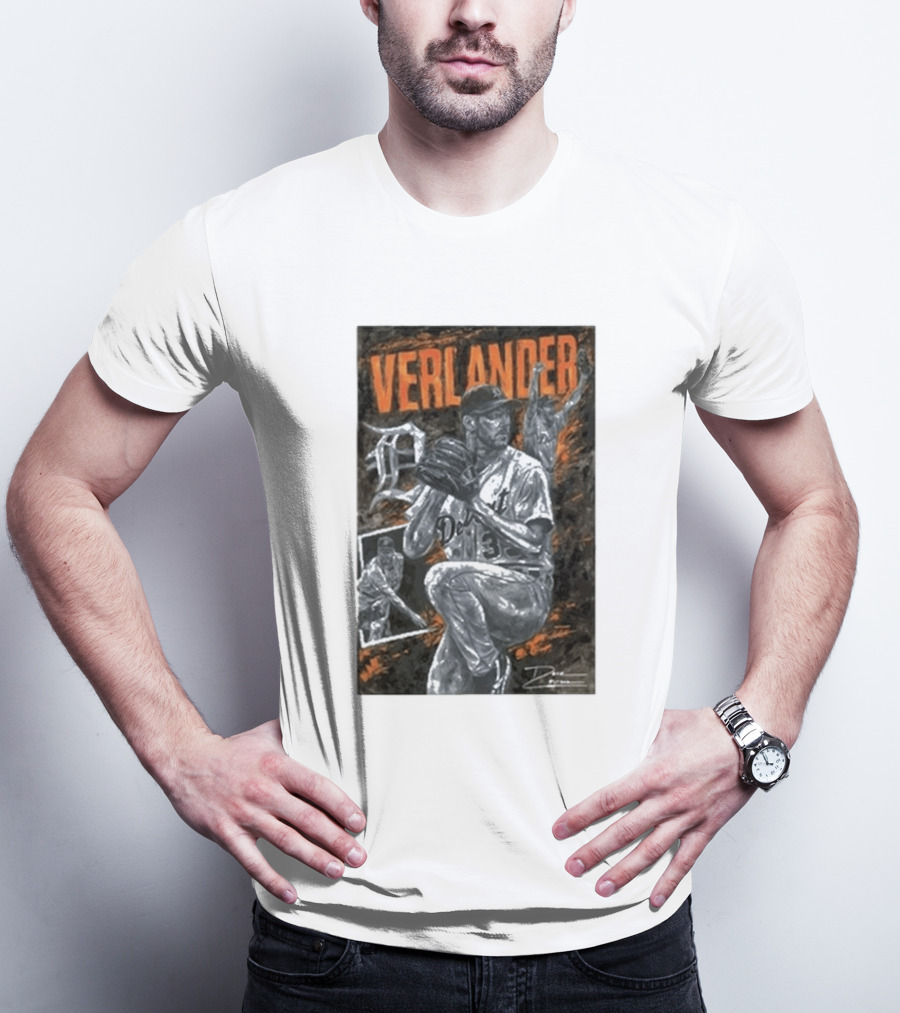Detroit Tigers Verlander Baseball Legend 35 Pitcher T-Shirt