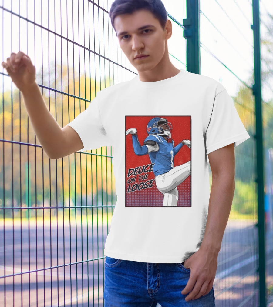 Deuce On The Loose Ole Miss Rebels Football Player Action T-Shirt