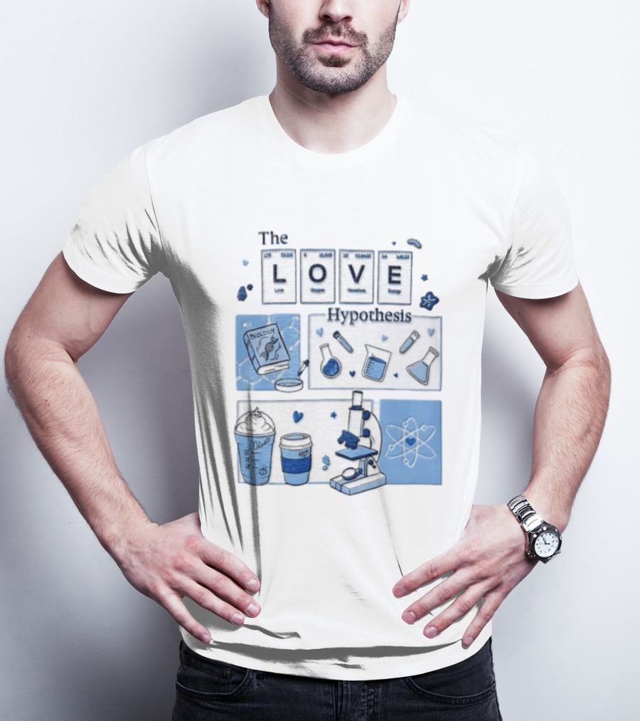 The Love Hypothesis Periodic Table Science Equipment Microscope Biology Book Chemistry T-Shirt