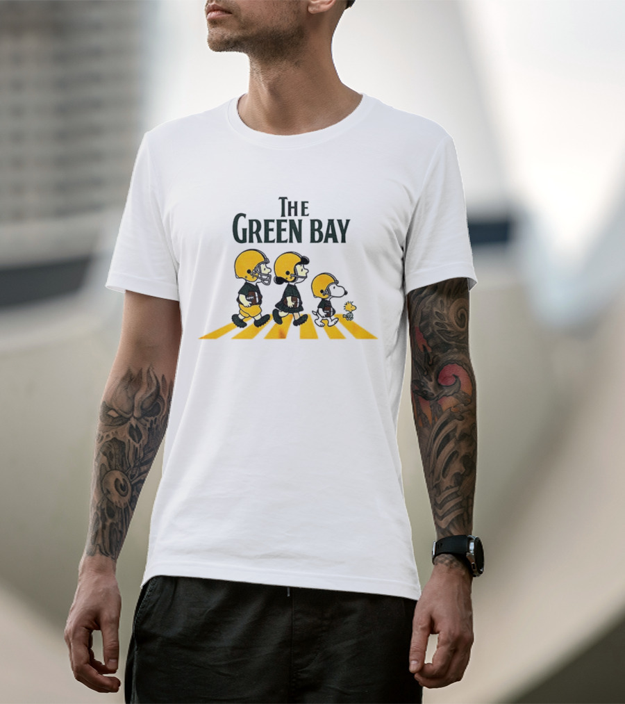 The Green Bay Abbey Road Comic Characters Football Crossing T-Shirt