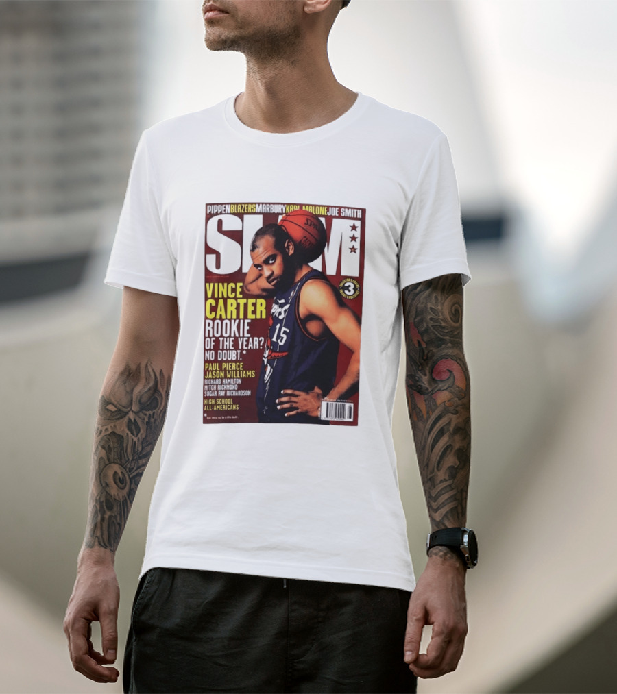Vince Carter Slam Magazine Rookie Of The Year No Doubt Basketball Paul Pierce Jason Williams T-Shirt