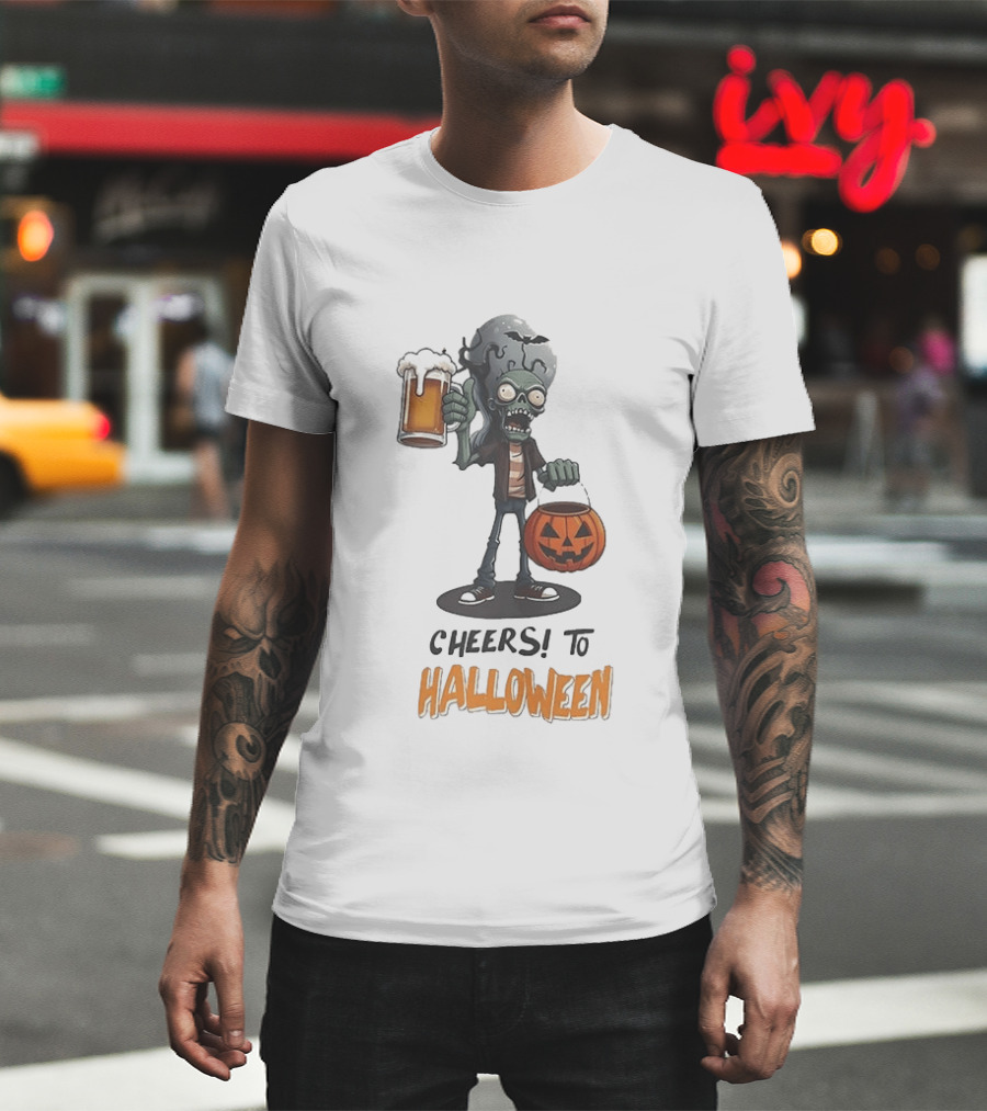 Zombie Cheers Halloween 2026 Pumpkin Beer T-Shirt