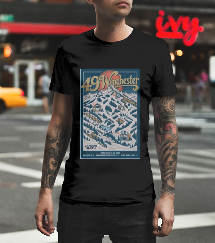 49 Winchester October 8 9 10 2026 Landon Smith Belly Up Aspen Mishawaka Amphitheatre Gothic Theatre Denver T-Shirt