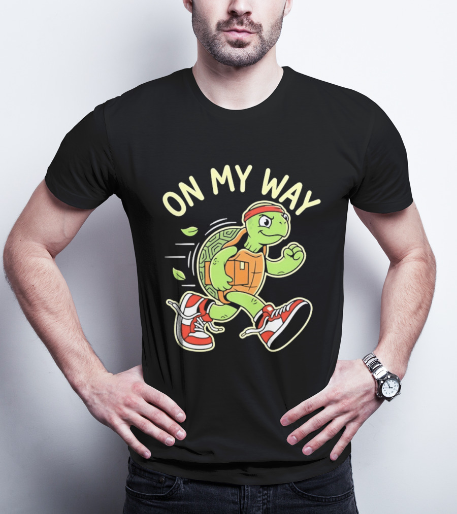 Running Turtle Package Delivery On My Way T-Shirt