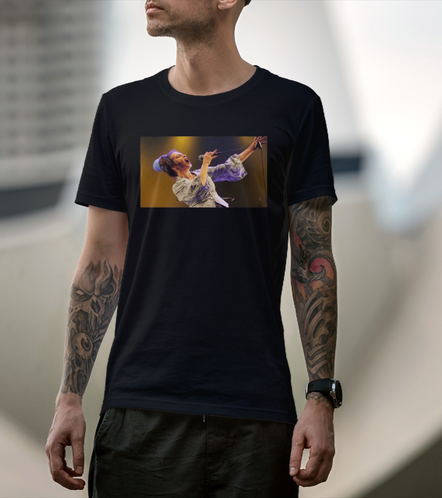 Catherine Ringer Iconic French Pop Performance Dynamic Stage Presence T-Shirt