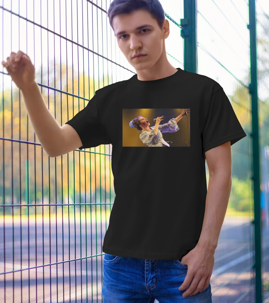 Catherine Ringer Iconic French Pop Performance Dynamic Stage Presence T-Shirt