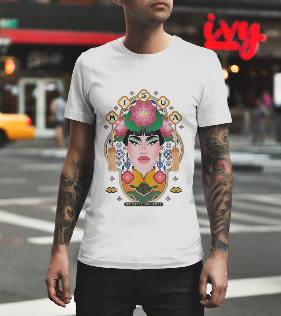 Misua Oriental Princess Asian Lotus Flower T-Shirt