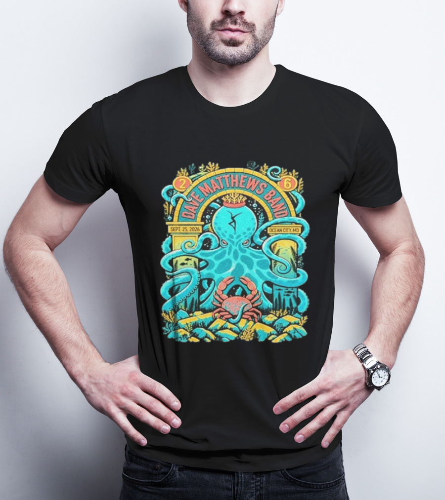 Dave Matthews Band Sept 25 2026 Ocean City Maryland Festival Ocean Crab Octopus T-Shirt