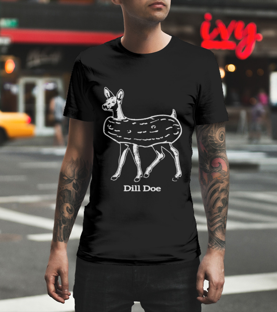 Dill Doe Deer Pickle Pun Animal Humor T-Shirt