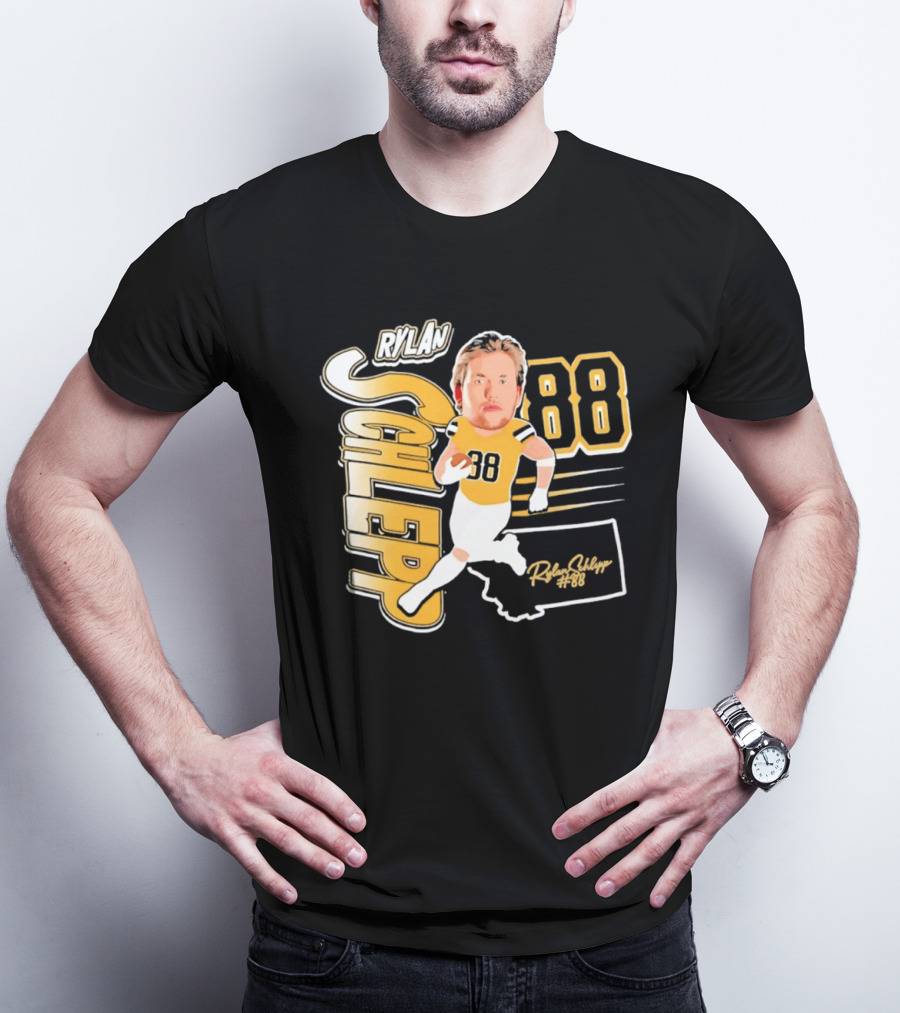 Rylan Schlepp 88 Montana Football Player Caricature T-Shirt