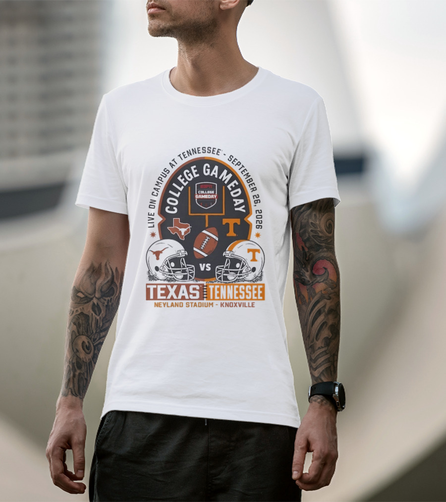 Live On Campus ESPN College GameDay Texas Vs Tennessee Neyland Stadium September 26 2026 T-Shirt