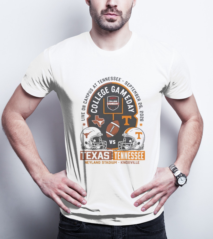 Live On Campus ESPN College GameDay Texas Vs Tennessee Neyland Stadium September 26 2026 T-Shirt