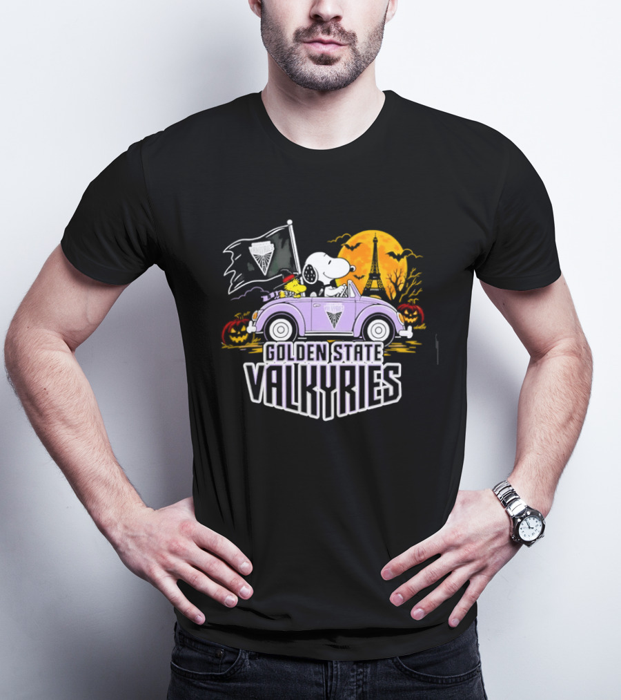 Golden State Valkyries Snoopy Woodstock Halloween Ride T-Shirt