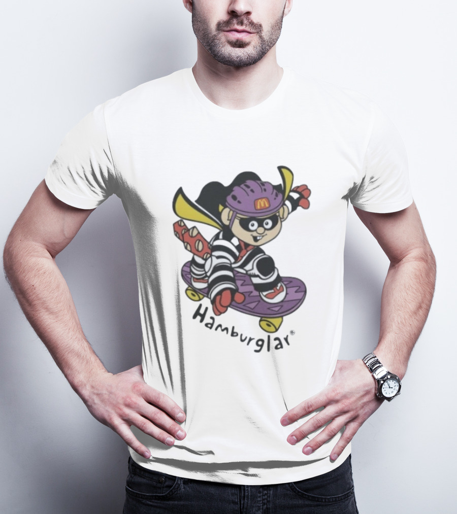 Hamburglar McDonald's Purple Skateboard Helmet T-Shirt