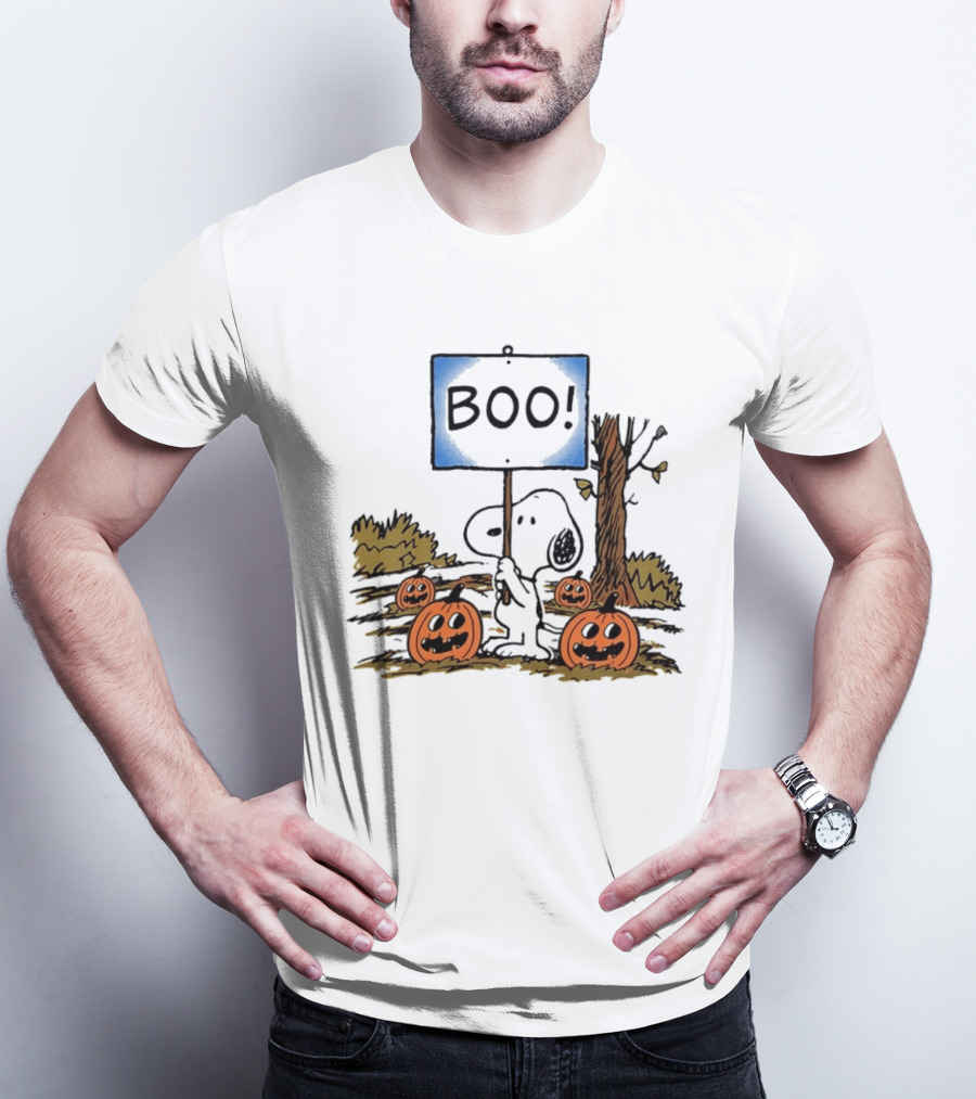 Snoopy Boo Sign Peanuts Halloween Pumpkins T-Shirt