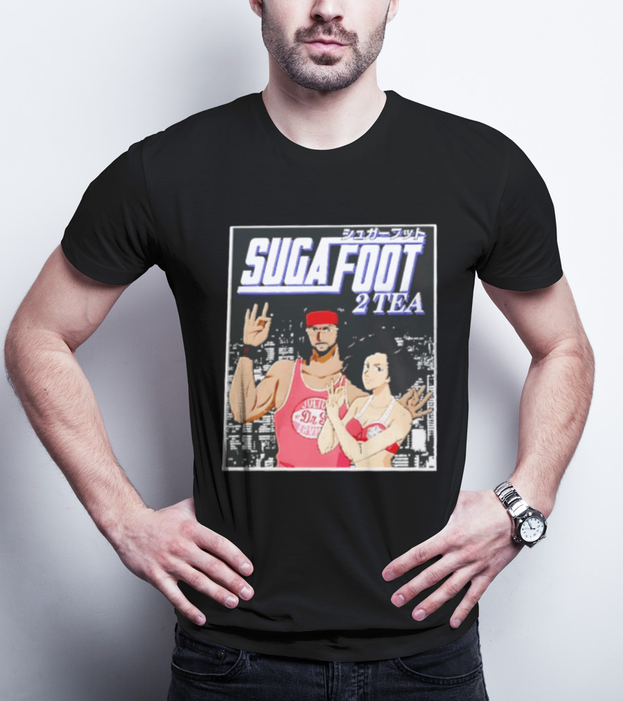 Sugafoot 2 Tea Japanese Text S And Headbands Retro Look T-Shirt