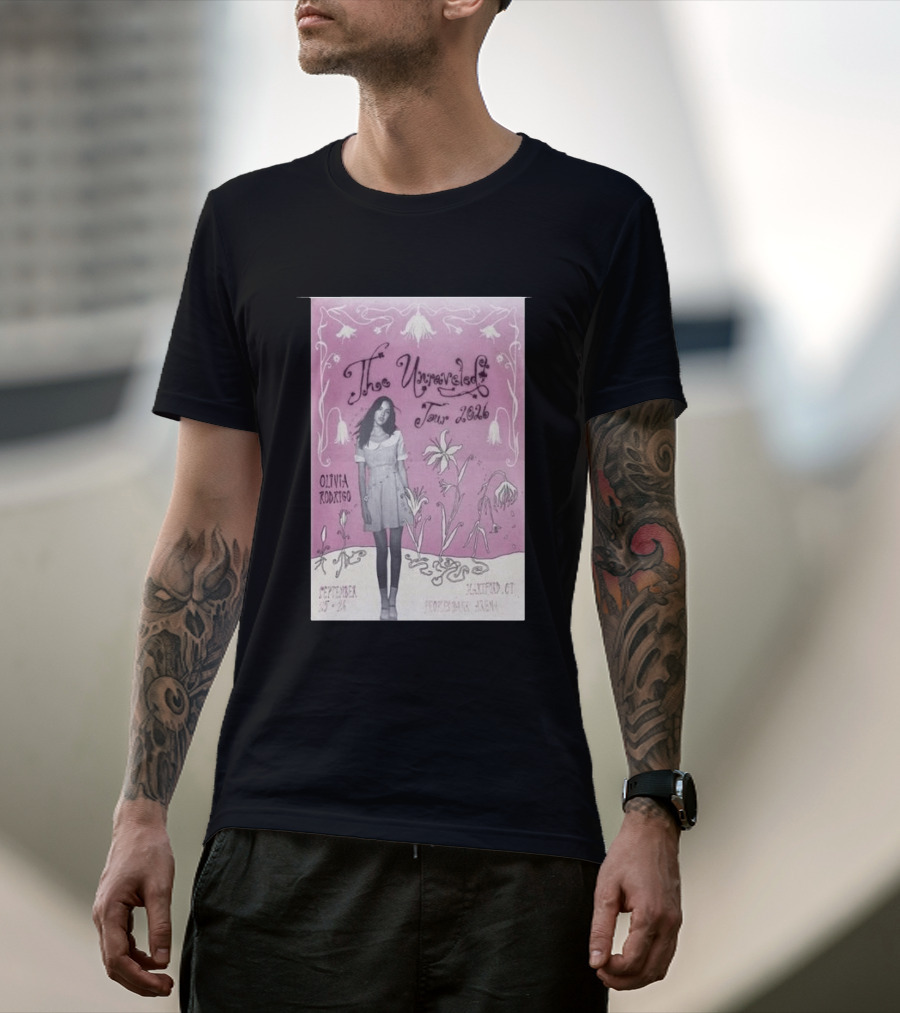 The Unraveled Tour Olivia Rodrigo 2026 Hartford Show September 26 XL Center Floral T-Shirt