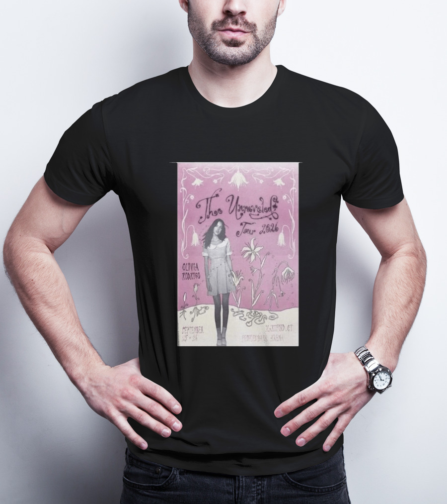 The Unraveled Tour Olivia Rodrigo 2026 Hartford Show September 26 XL Center Floral T-Shirt