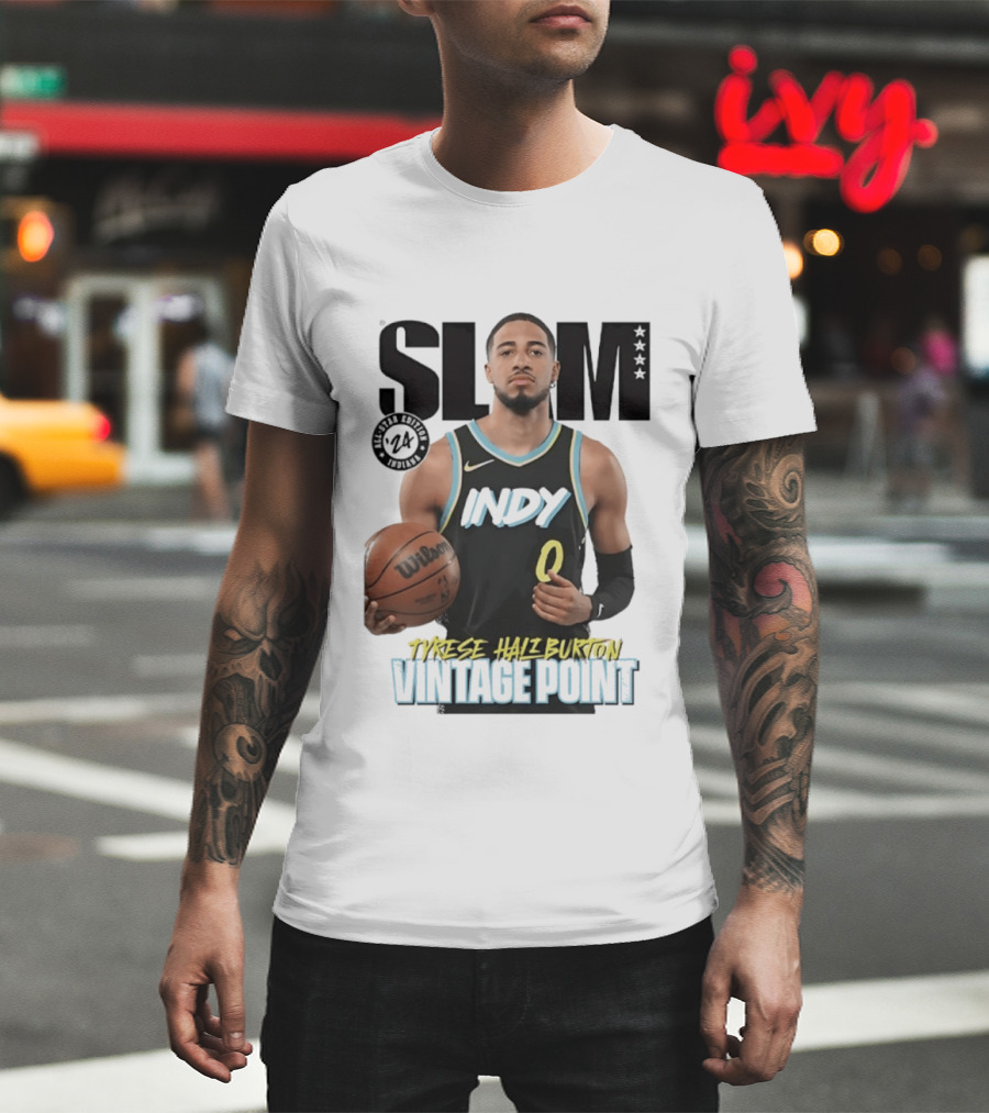 SLAM Magazine Tyrese Haliburton Indy Vintage Point T-Shirt