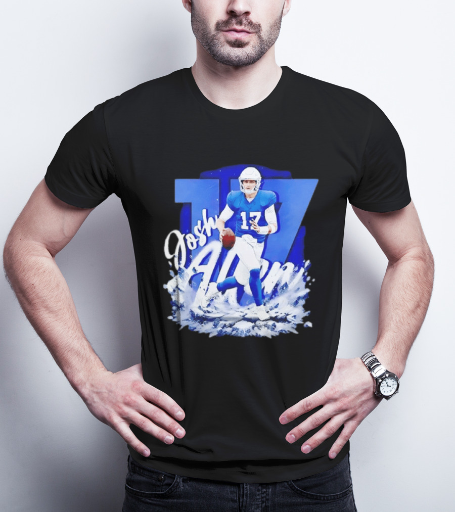Josh Allen 17 Buffalo Bills Quarterback Snow Wave T-Shirt