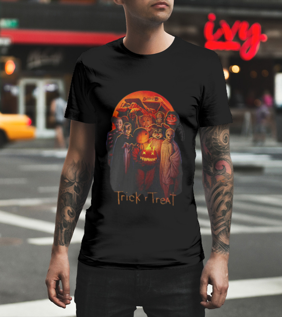 Trick Or Treat Halloween Sam With Flaming Pumpkin And Moon T-Shirt