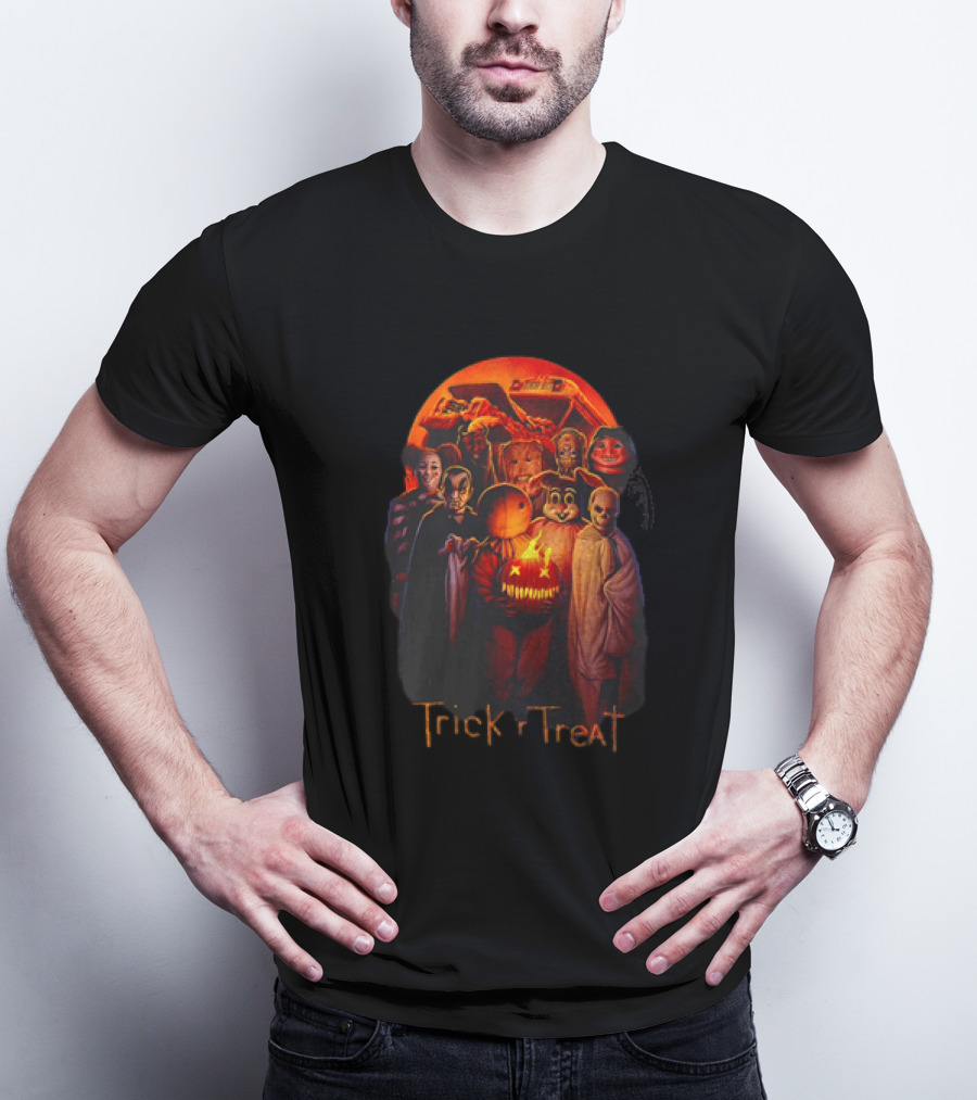 Trick Or Treat Halloween Sam With Flaming Pumpkin And Moon T-Shirt