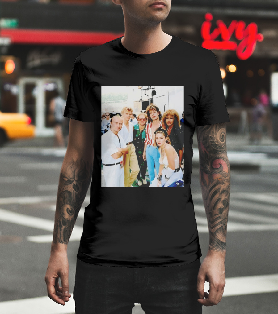 Live Aid Legends Phil Collins Mick Jagger Madonna And Tina Turner T-Shirt