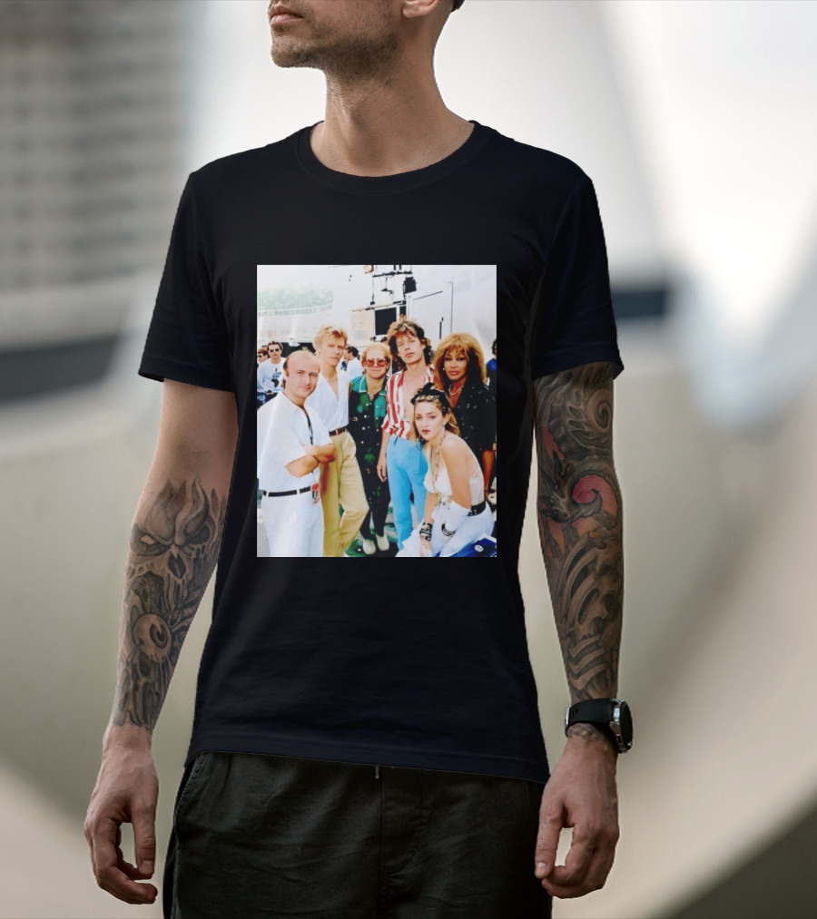 Live Aid Legends Phil Collins Mick Jagger Madonna And Tina Turner T-Shirt