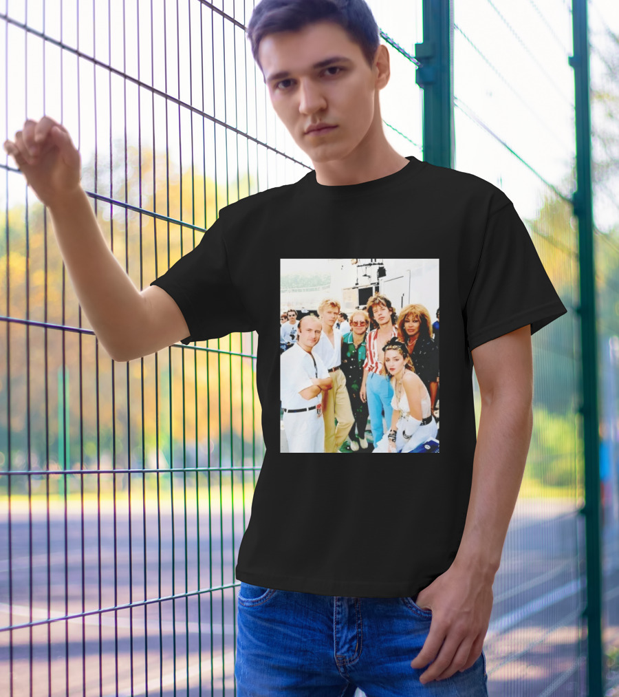 Live Aid Legends Phil Collins Mick Jagger Madonna And Tina Turner T-Shirt
