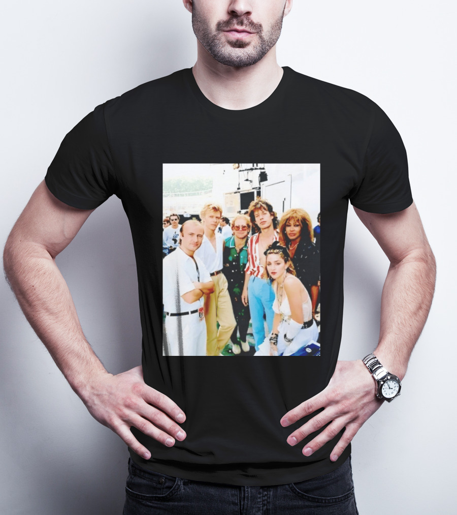 Live Aid Legends Phil Collins Mick Jagger Madonna And Tina Turner T-Shirt