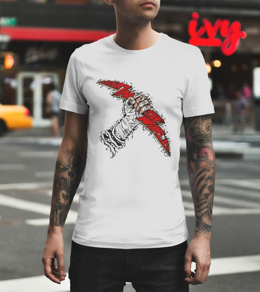 MMA Fighter Fist Power Justin The World Red And Black T-Shirt