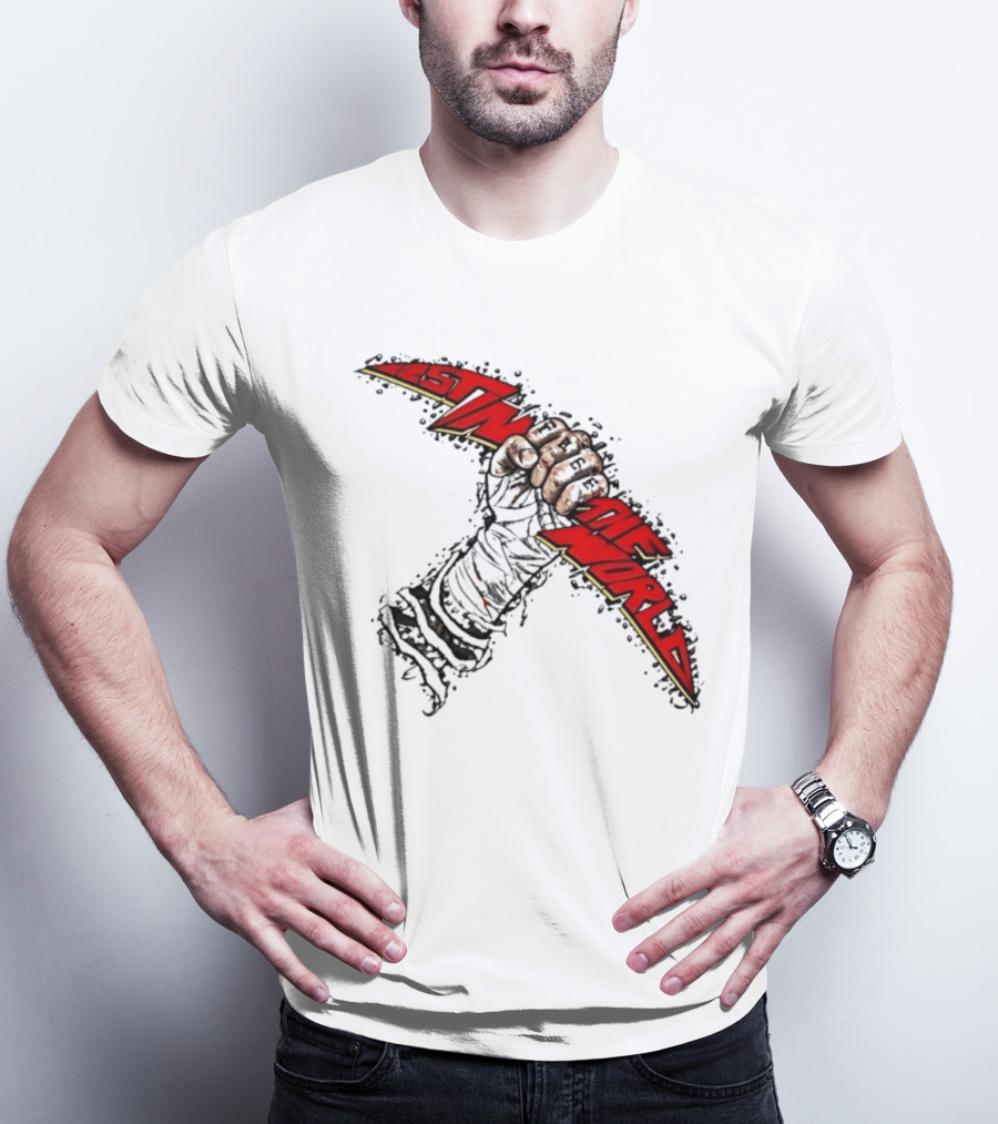 MMA Fighter Fist Power Justin The World Red And Black T-Shirt