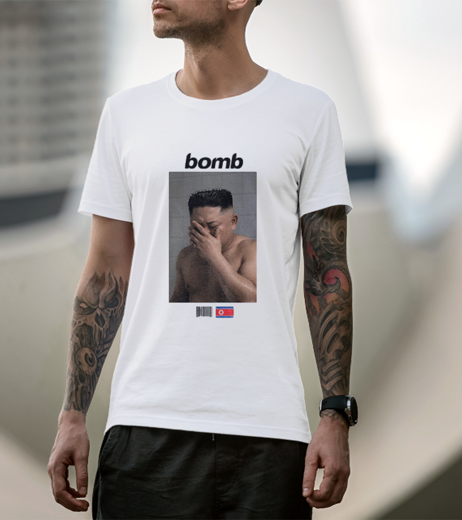 Kim Jong Un Bomb Meme Bathroom North Korea Flag T-Shirt
