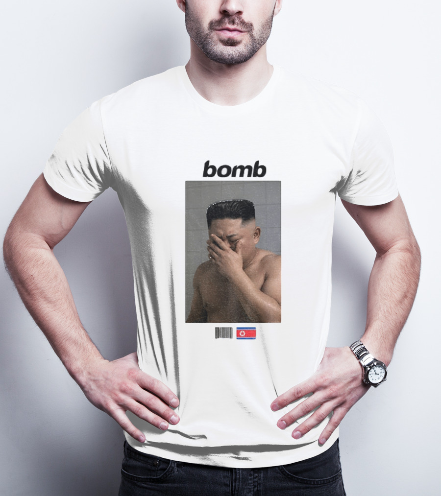 Kim Jong Un Bomb Meme Bathroom North Korea Flag T-Shirt
