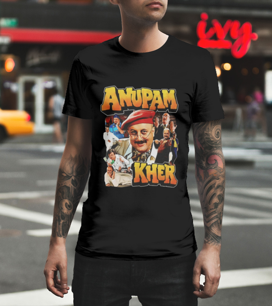 Anupam Kher Iconic Characters Collage T-Shirt